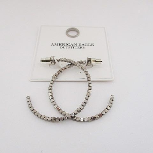 American Eagle Outfitters | Jewelry | American Eagle Outfitters Silver Beaded Hoop Earrings ...